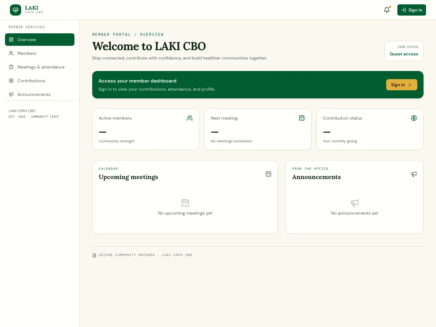 LAKI CBO Member Portal