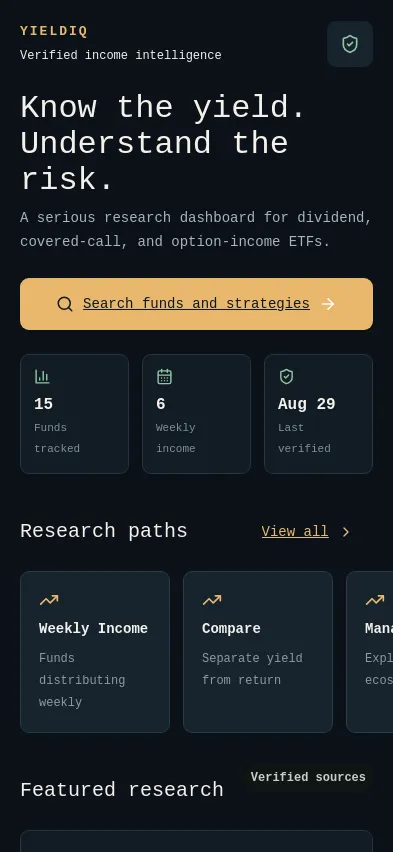 YieldIQ Income Funds App