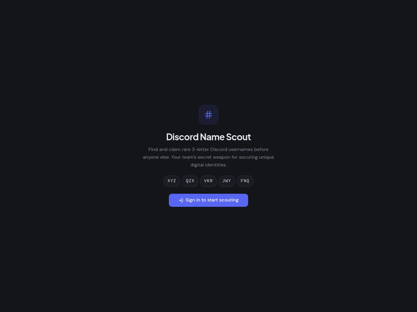 Discord Name Scout