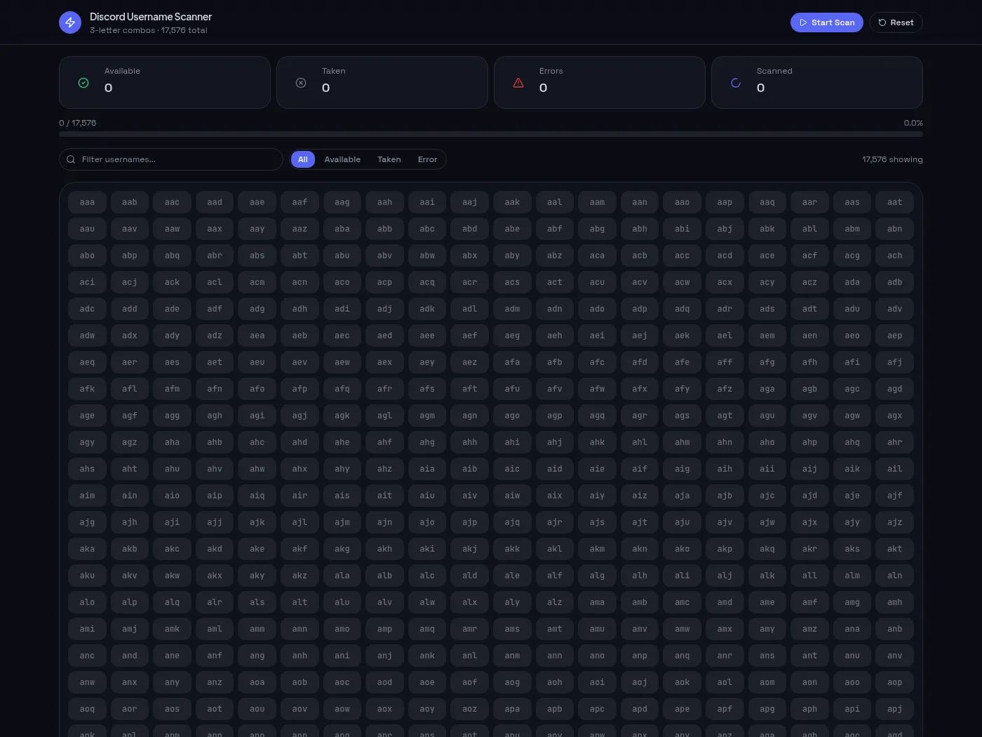 Discord Username Scanner