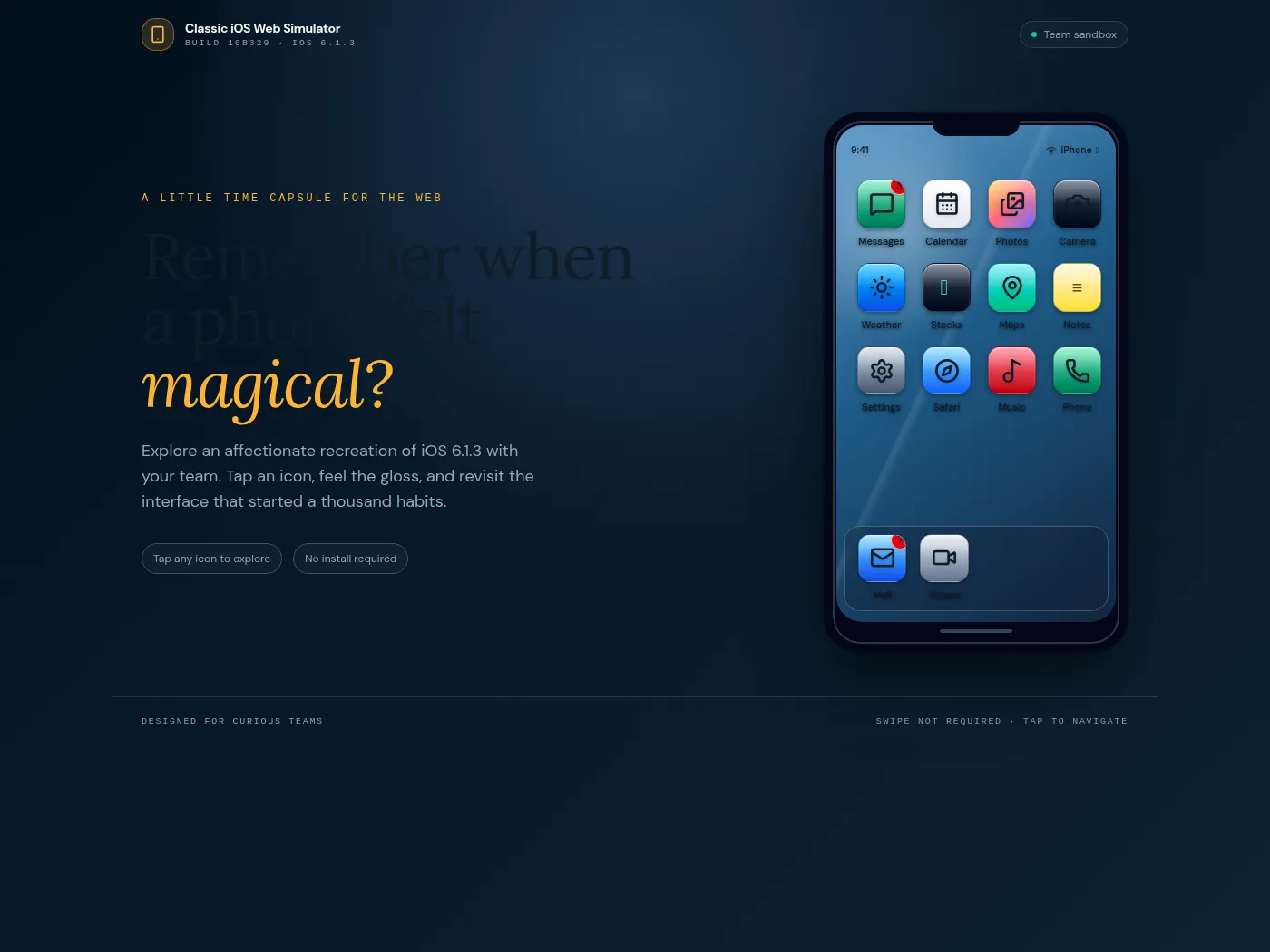 Classic iOS Web Simulator