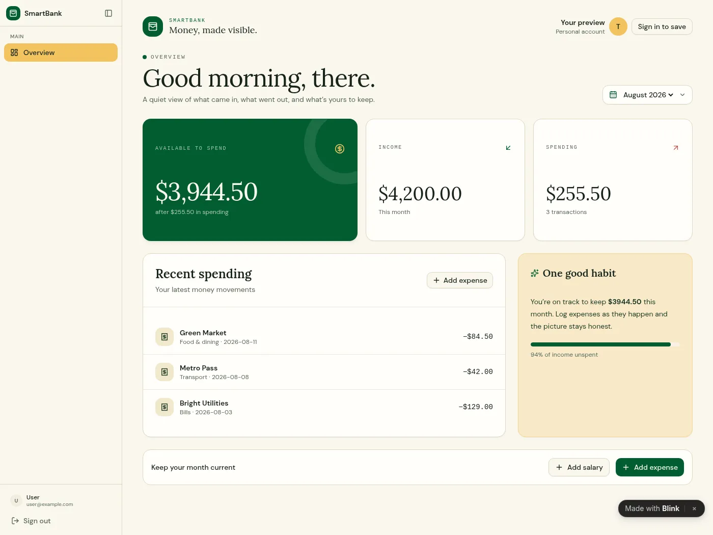 SmartBank Tracker