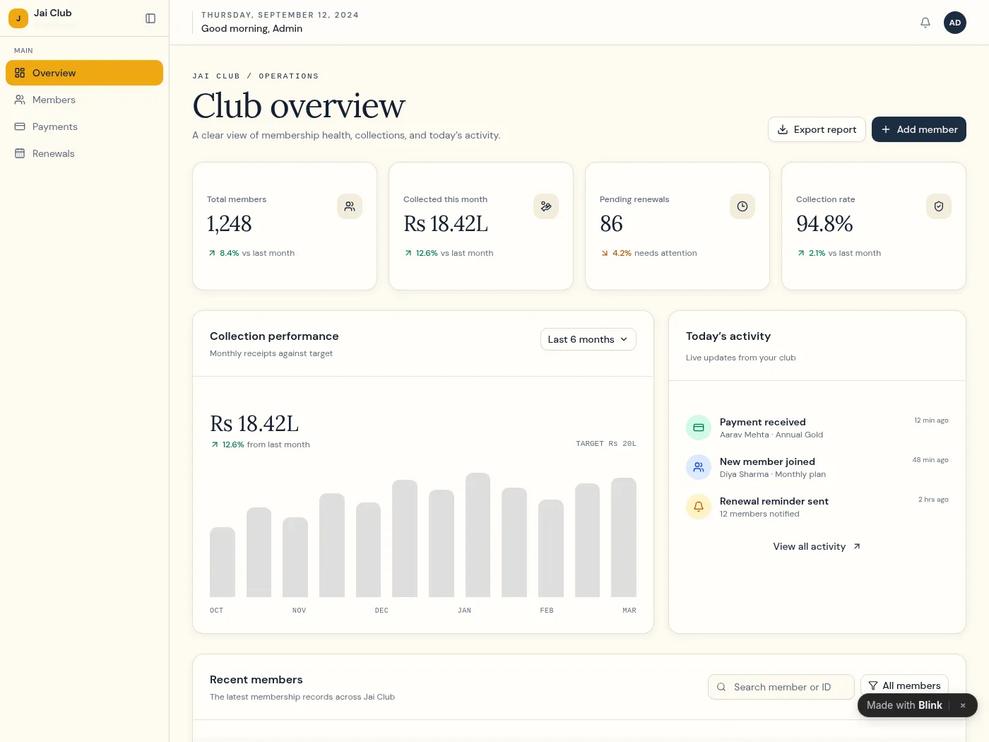 Jai Club Admin Portal