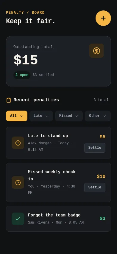 Penalty Tracker