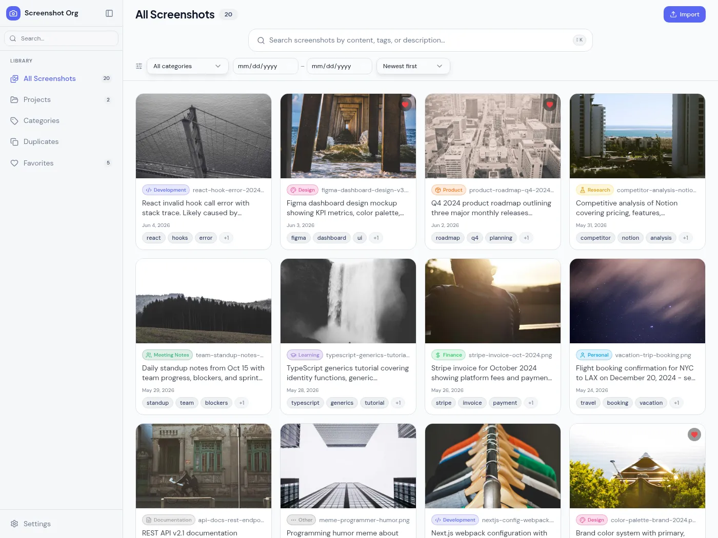 Smart Screenshot Organizer