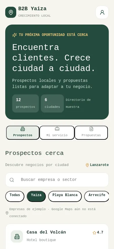 B2B Yaiza Client Finder