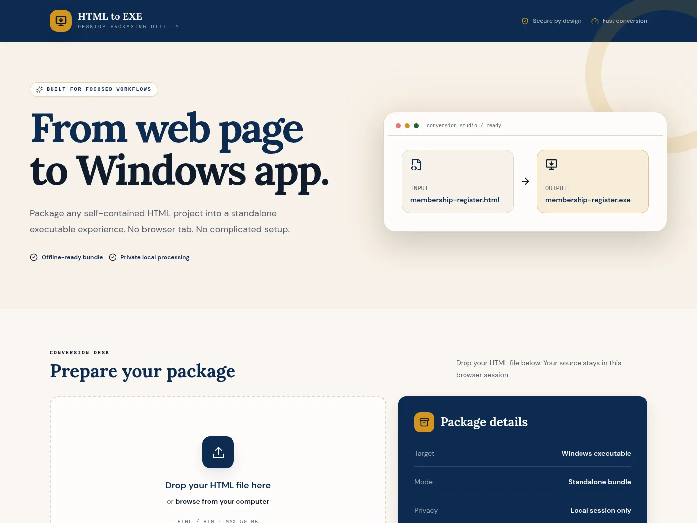 HTML to EXE Converter