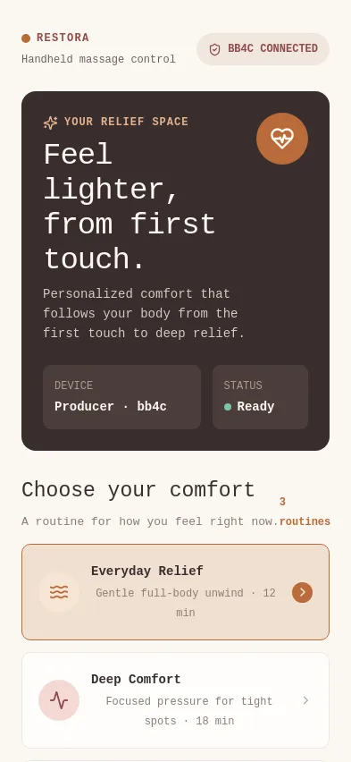 Handheld Message Chair App
