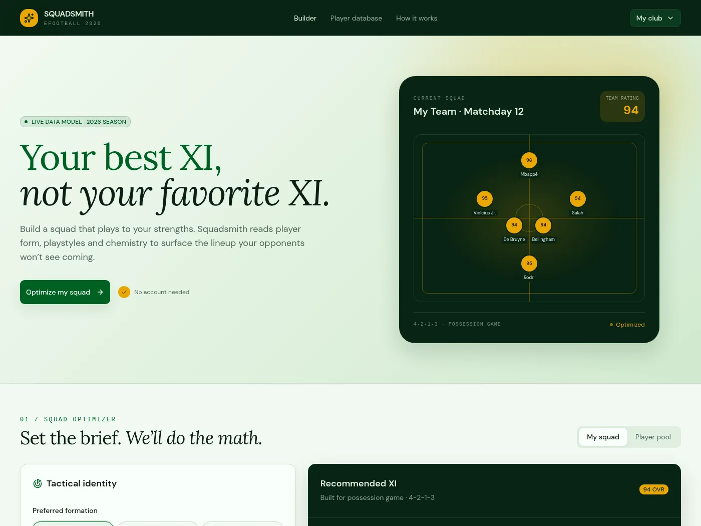 EFootball AI Squad Builder