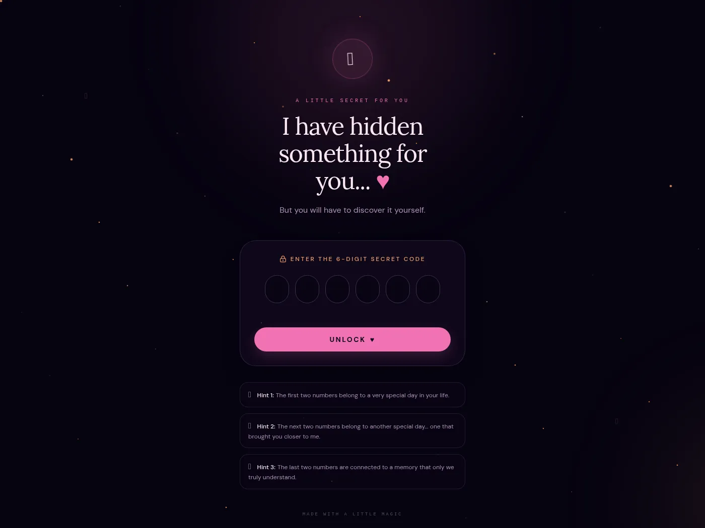 Secret Love Story Game