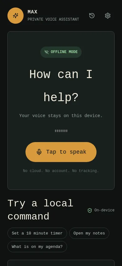 Max Offline Voice Assistant