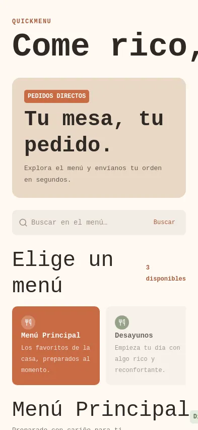 QuickMenu Delivery App