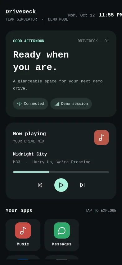 Simulated CarPlay Dashboard