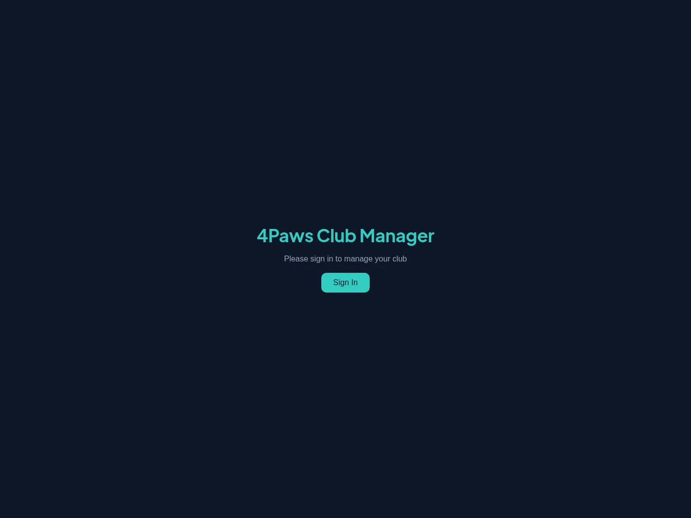 4Paws Club Manager
