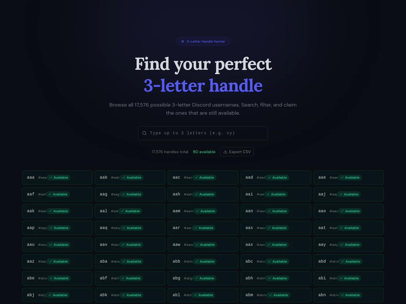 Discord Handle Finder
