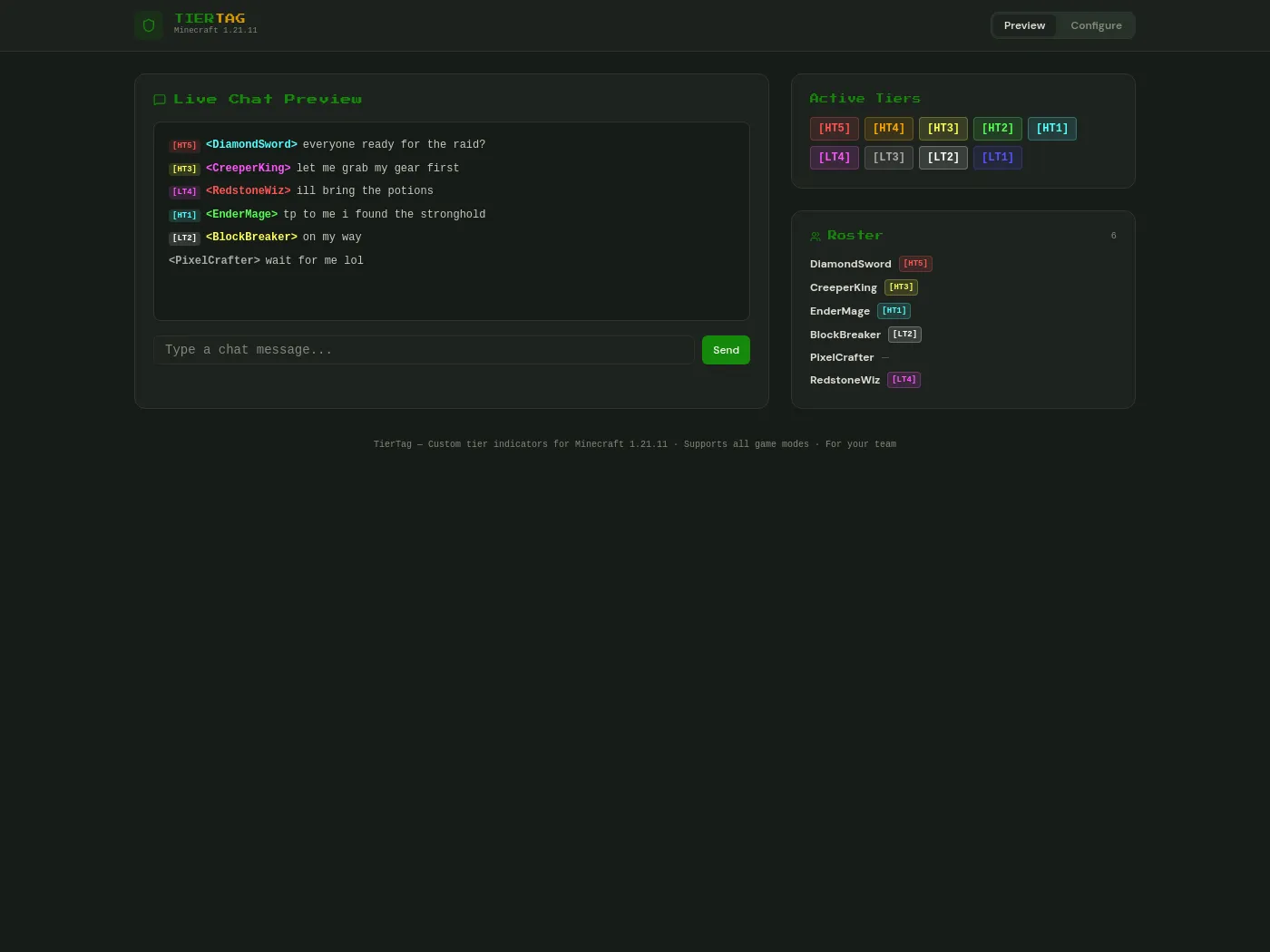 TierTag Minecraft Overlay