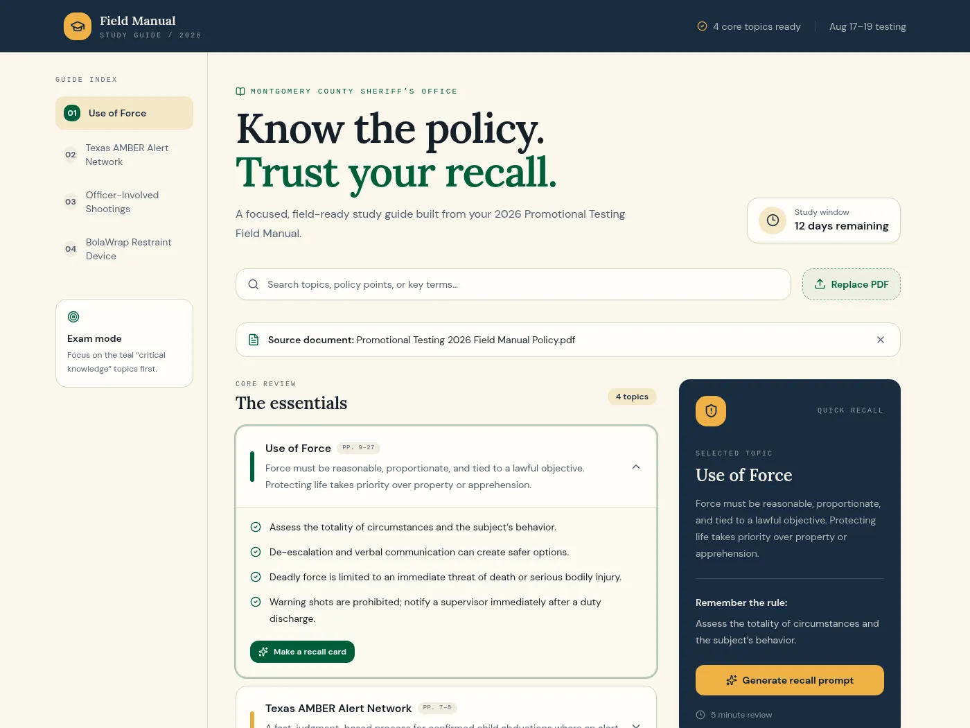 Smart Study Guide Generator