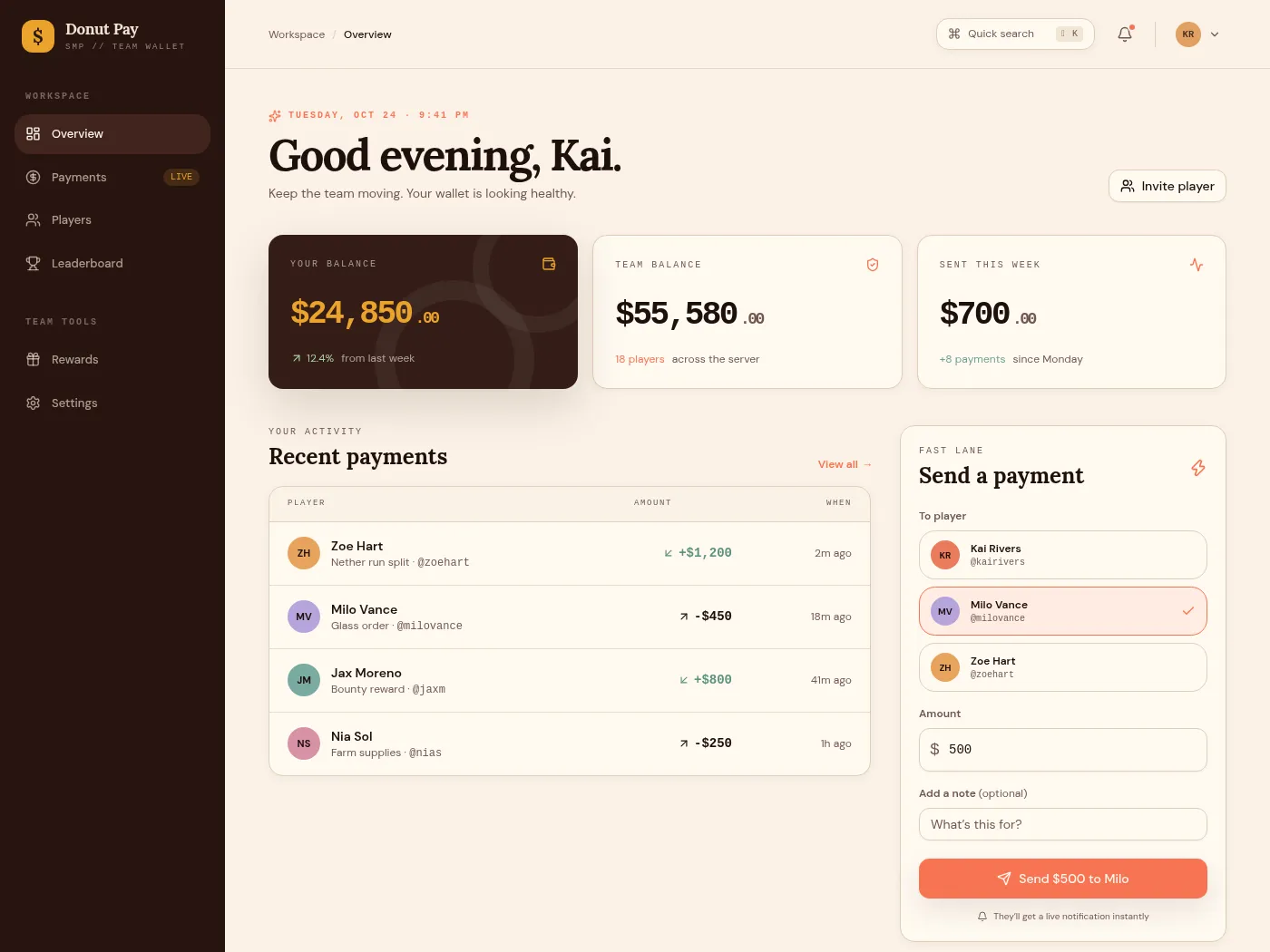 Donut SMP Pay System