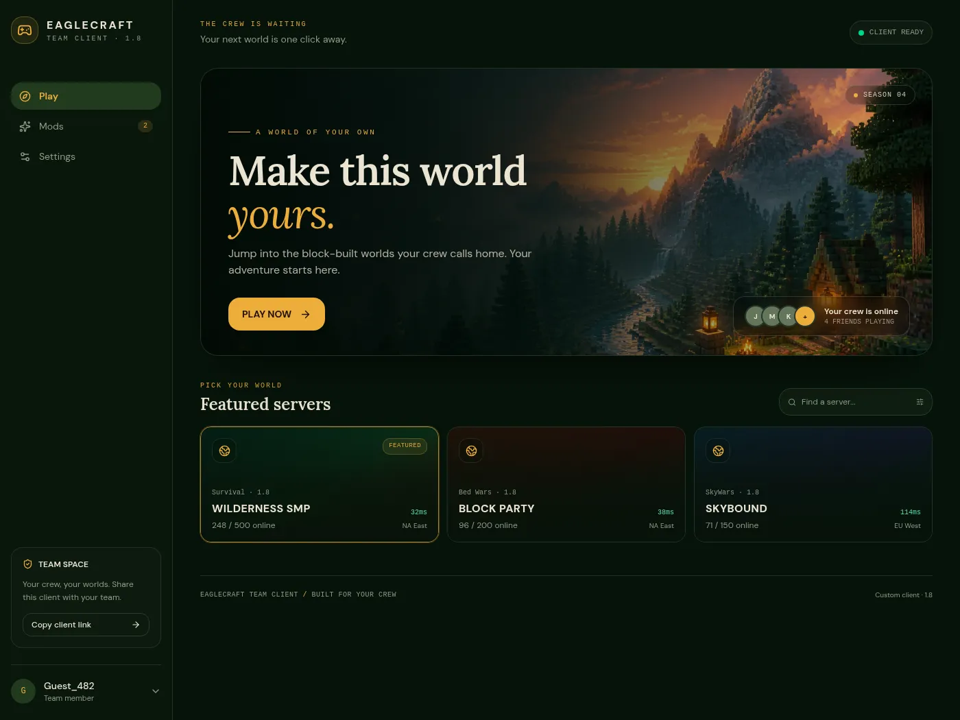 Eaglercraft Custom Web Client