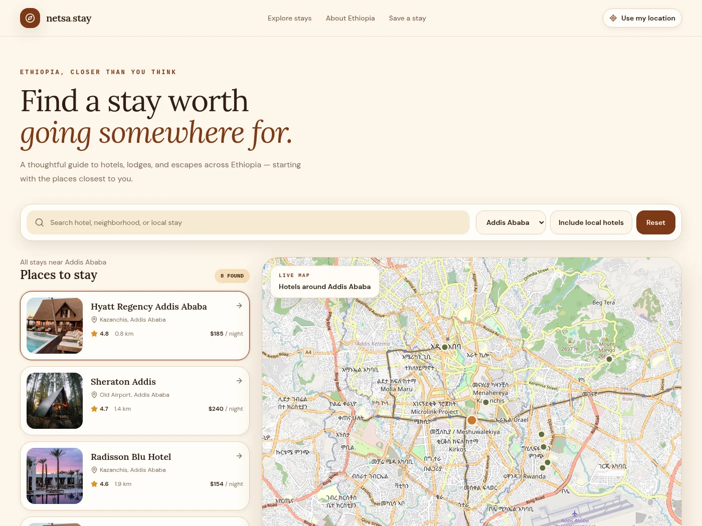 Ethiopia Hotel Finder