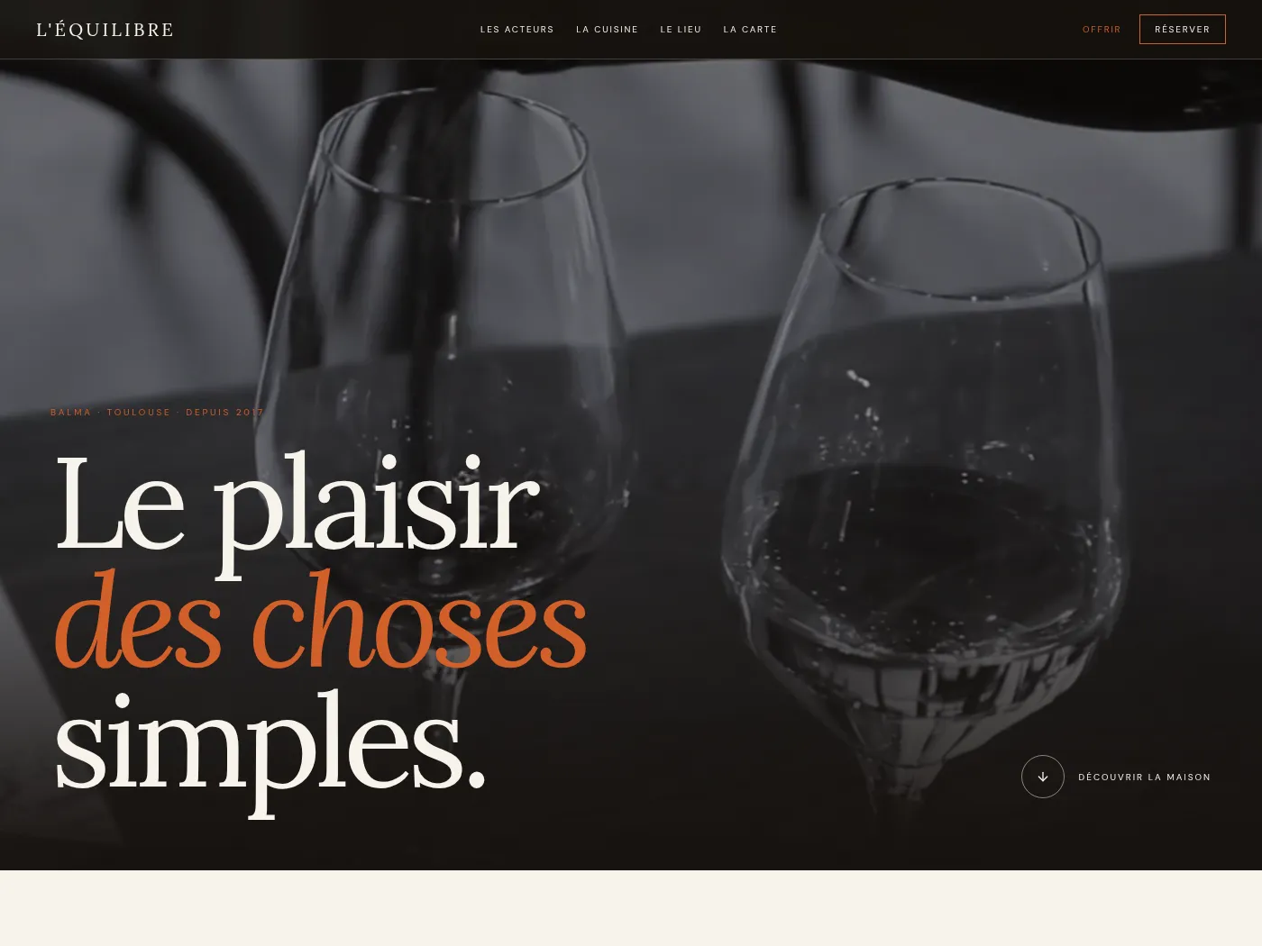L'Équilibre Restaurant Site