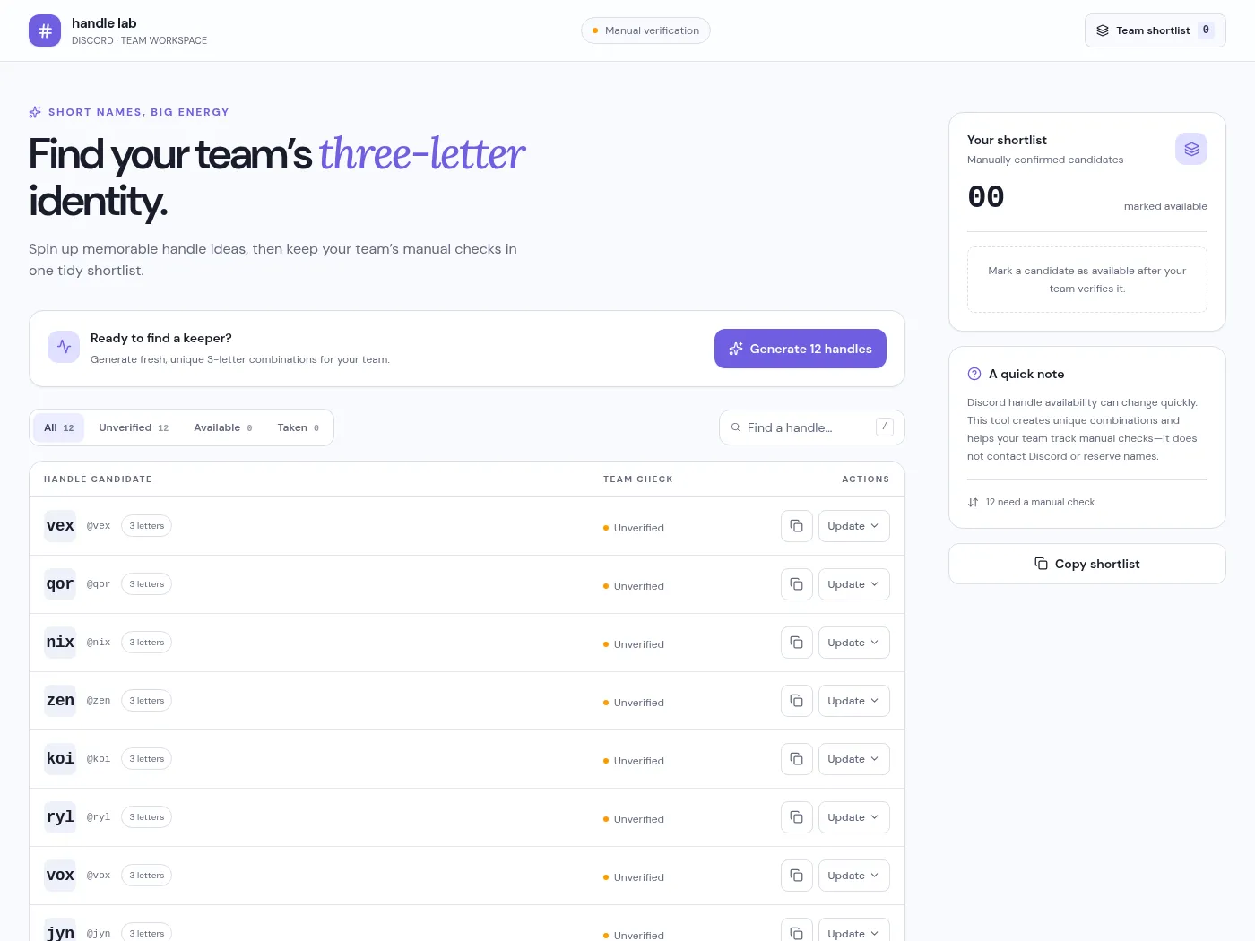 Discord Handle Checker