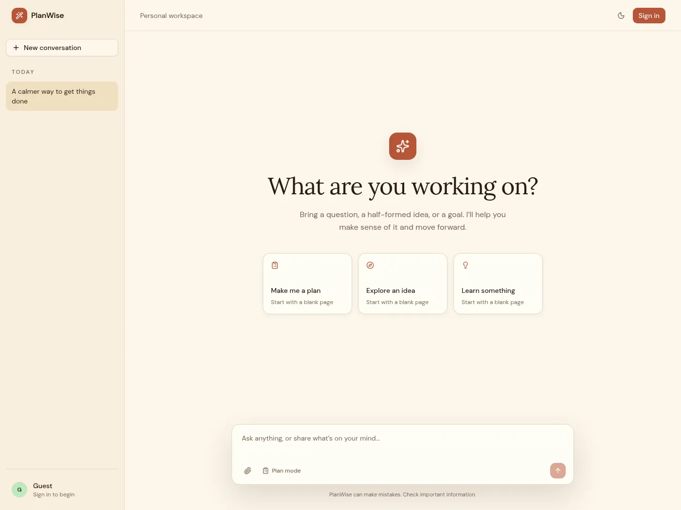 PlanWise AI Assistant