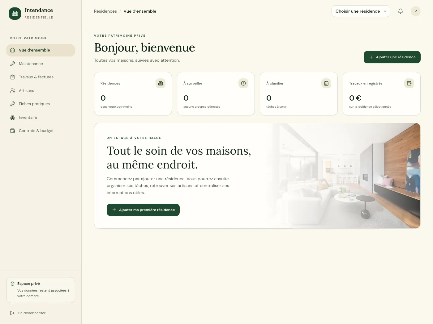 Intendance Résidentielle Suite