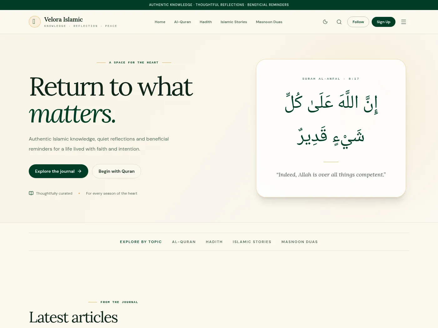 Velora Islamic Theme