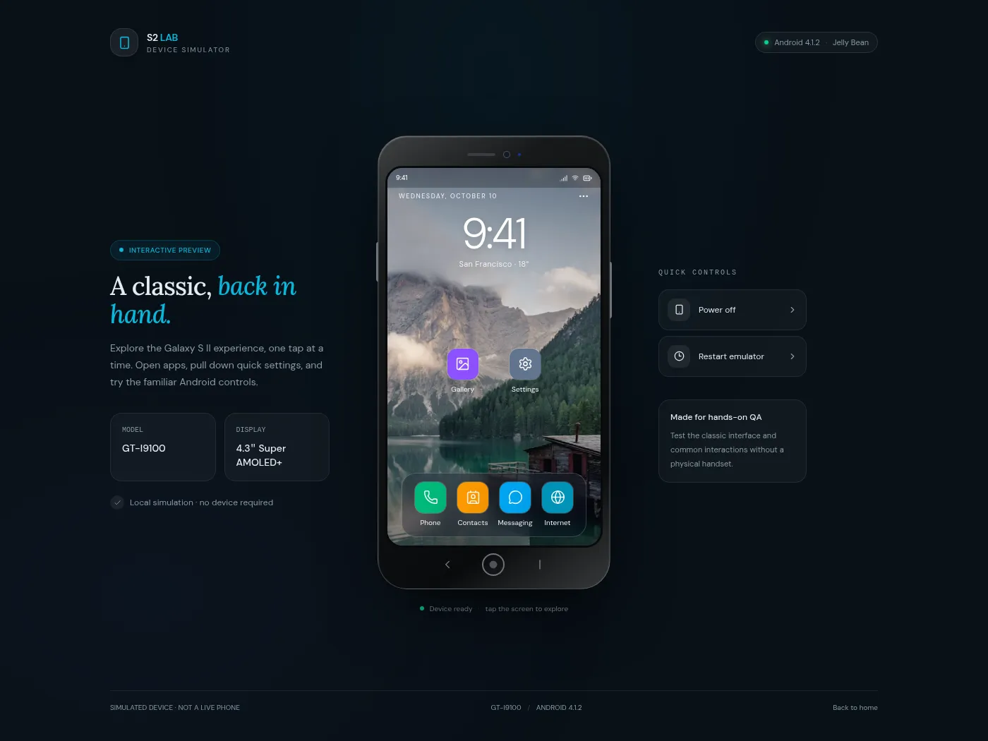 Galaxy S2 Web Emulator