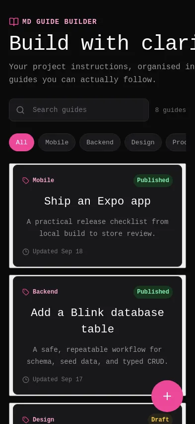 MD Guide Builder