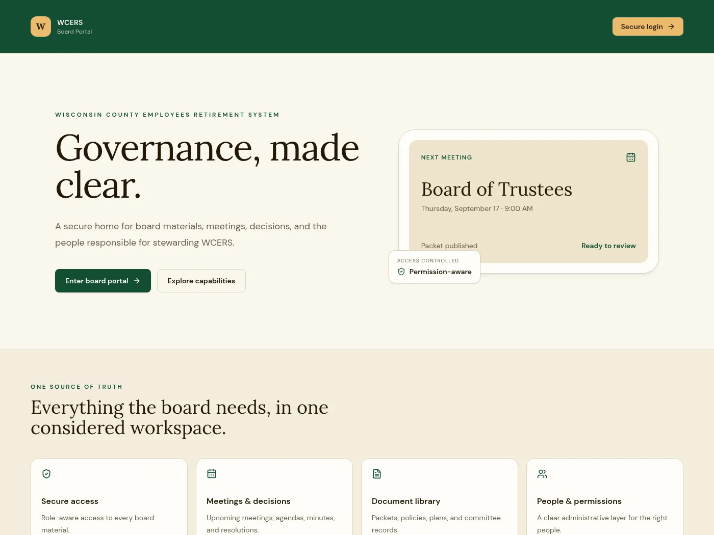 WCERS Board Portal Suite