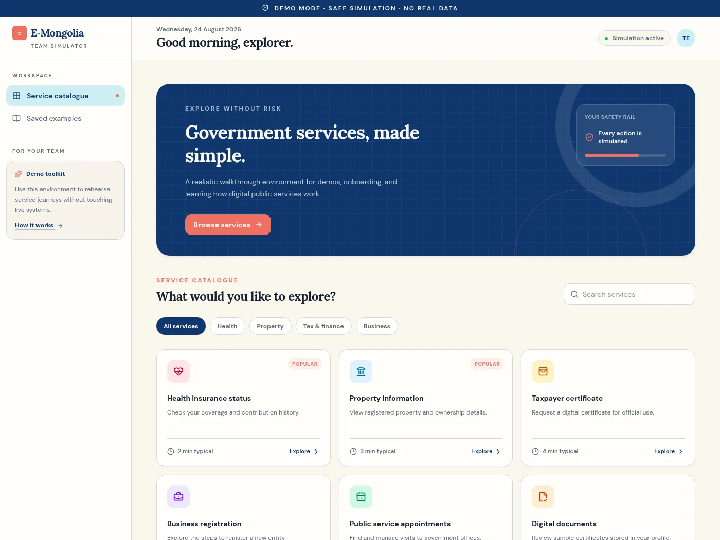 E-Gov Simulate