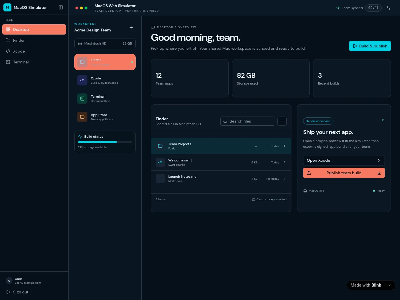 MacOS Web Simulator
