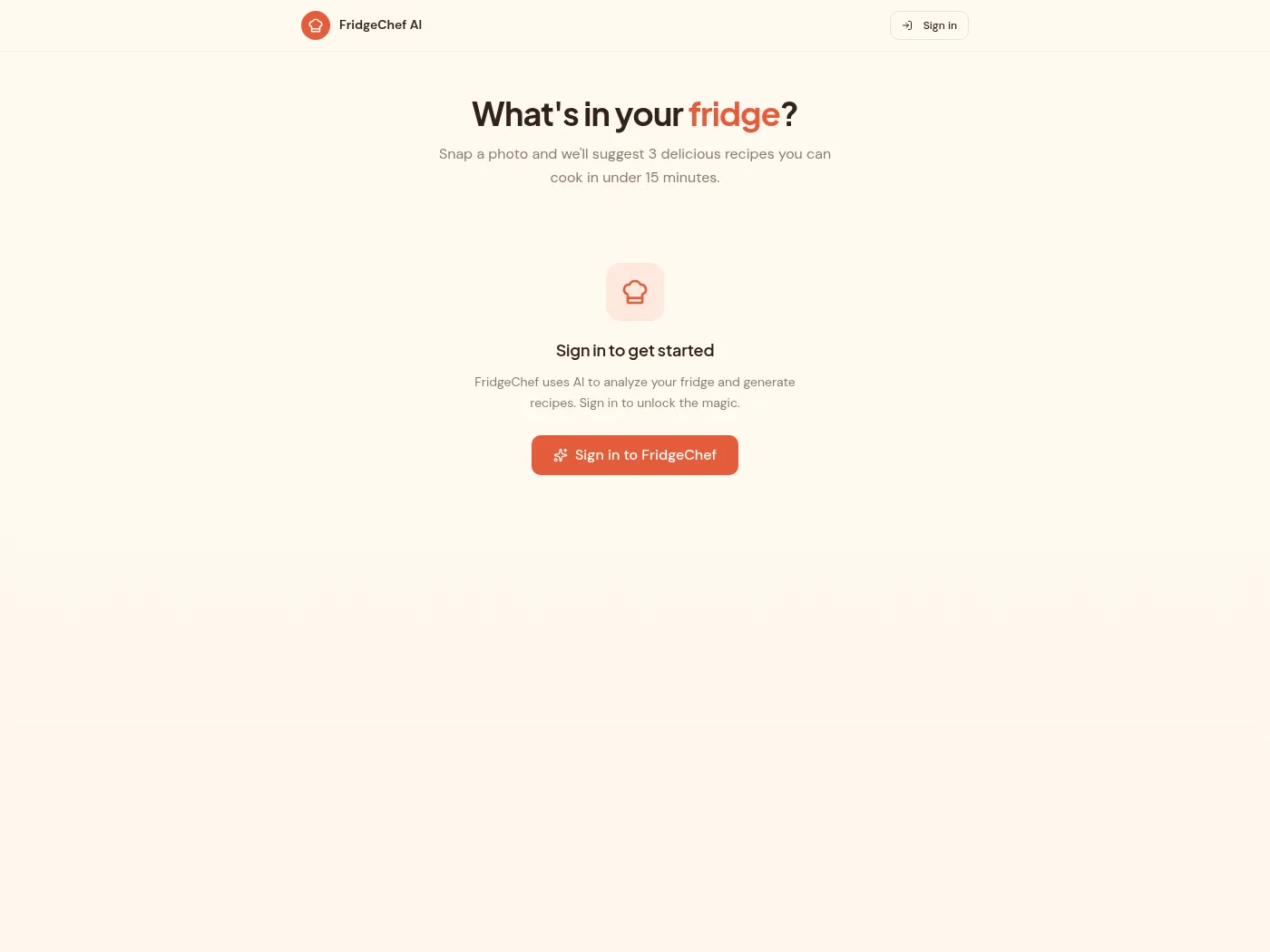 FridgeChef AI
