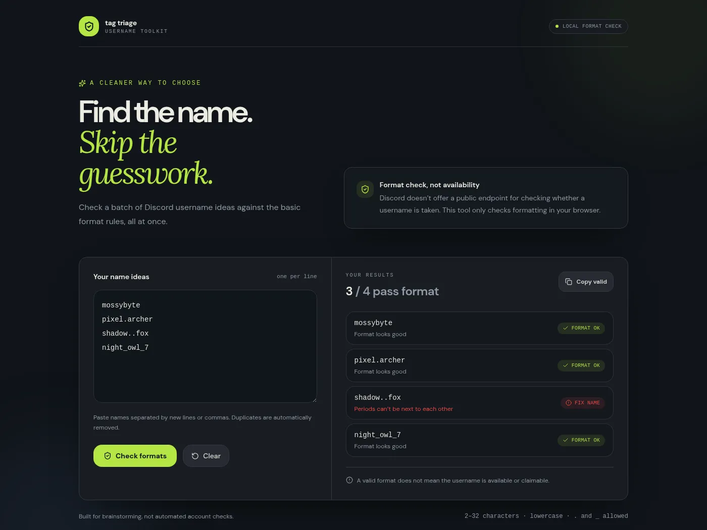 Discord Name Checker