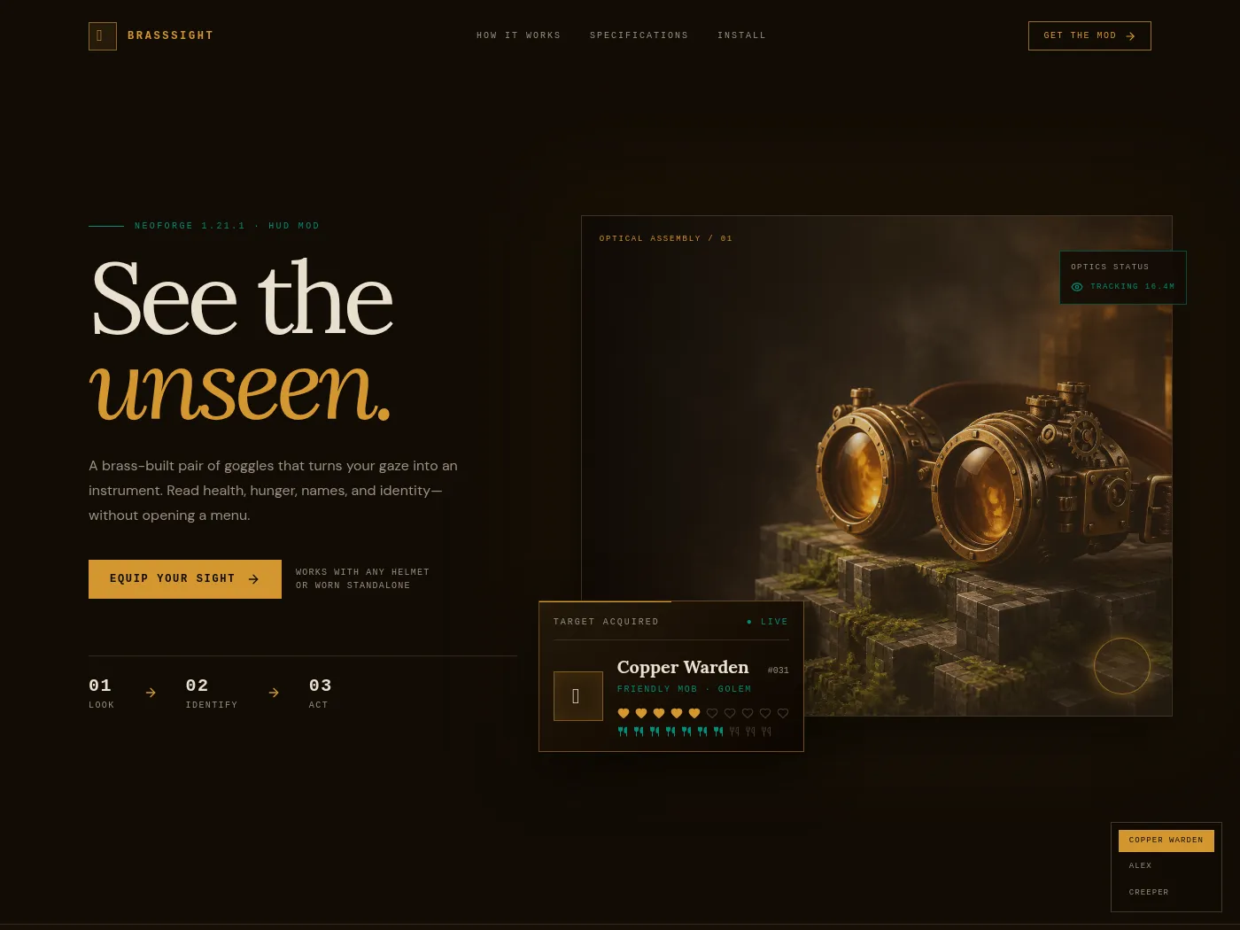 Steampunk Goggles HUD