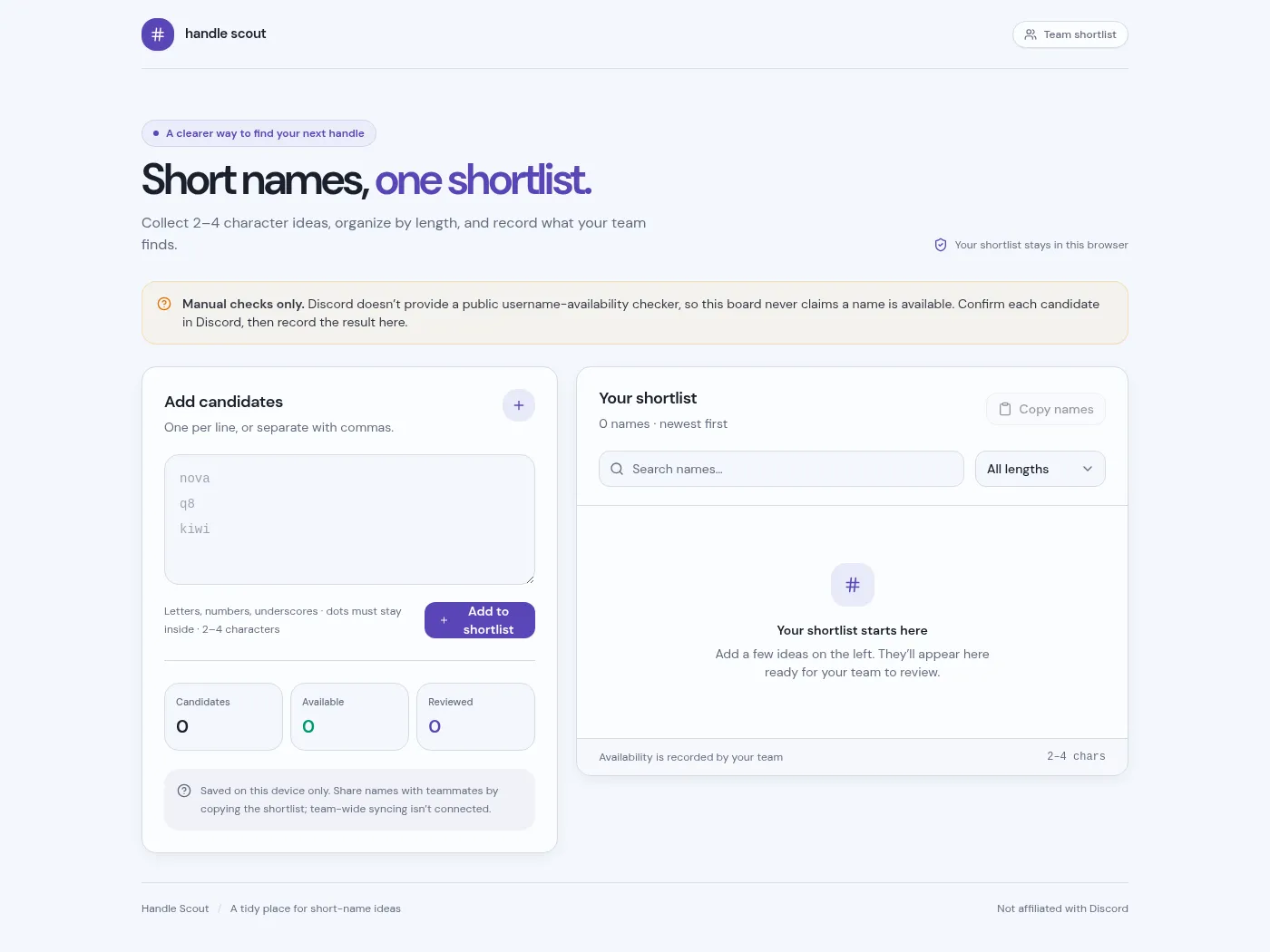 Discord Name Checker