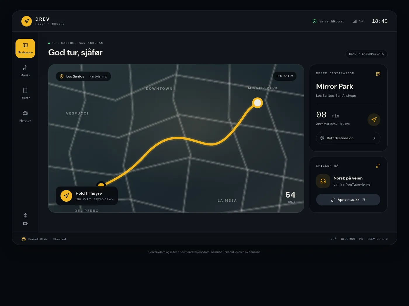 FiveM CarPlay Dashboard
