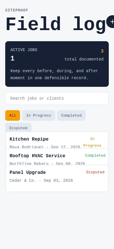SiteProof Mobile App