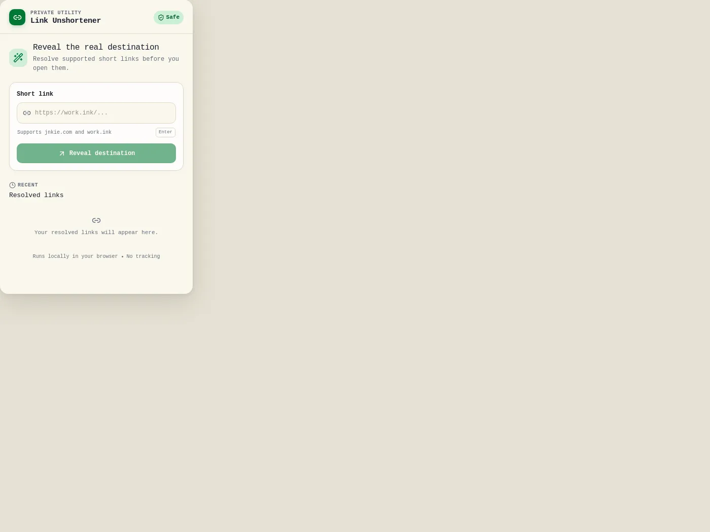 Link Unshortener Chrome Extension