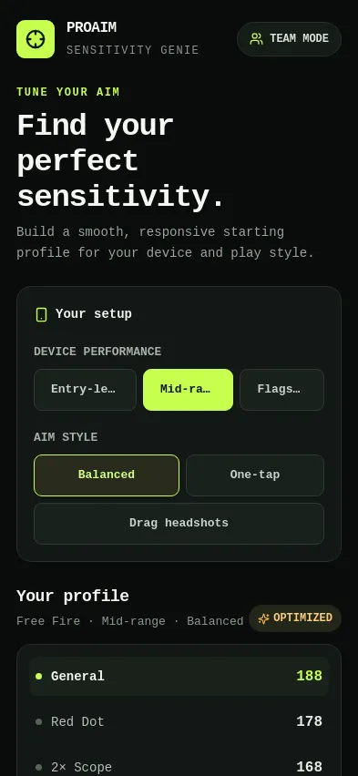 ProAim Sensitivity Genie