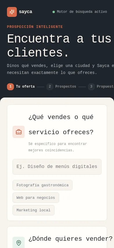Sayca Solutions Client Finder