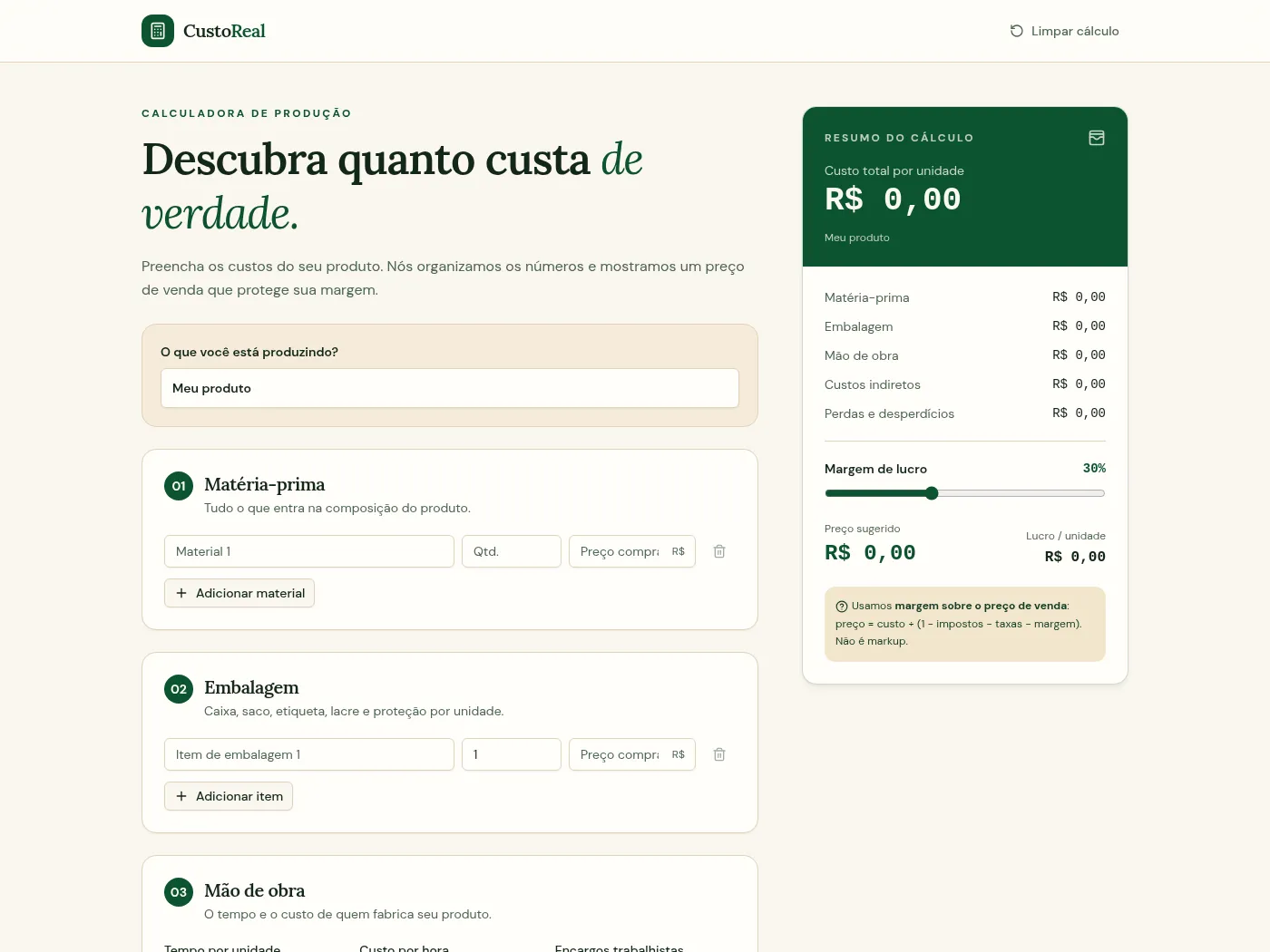 CustoReal Produto App