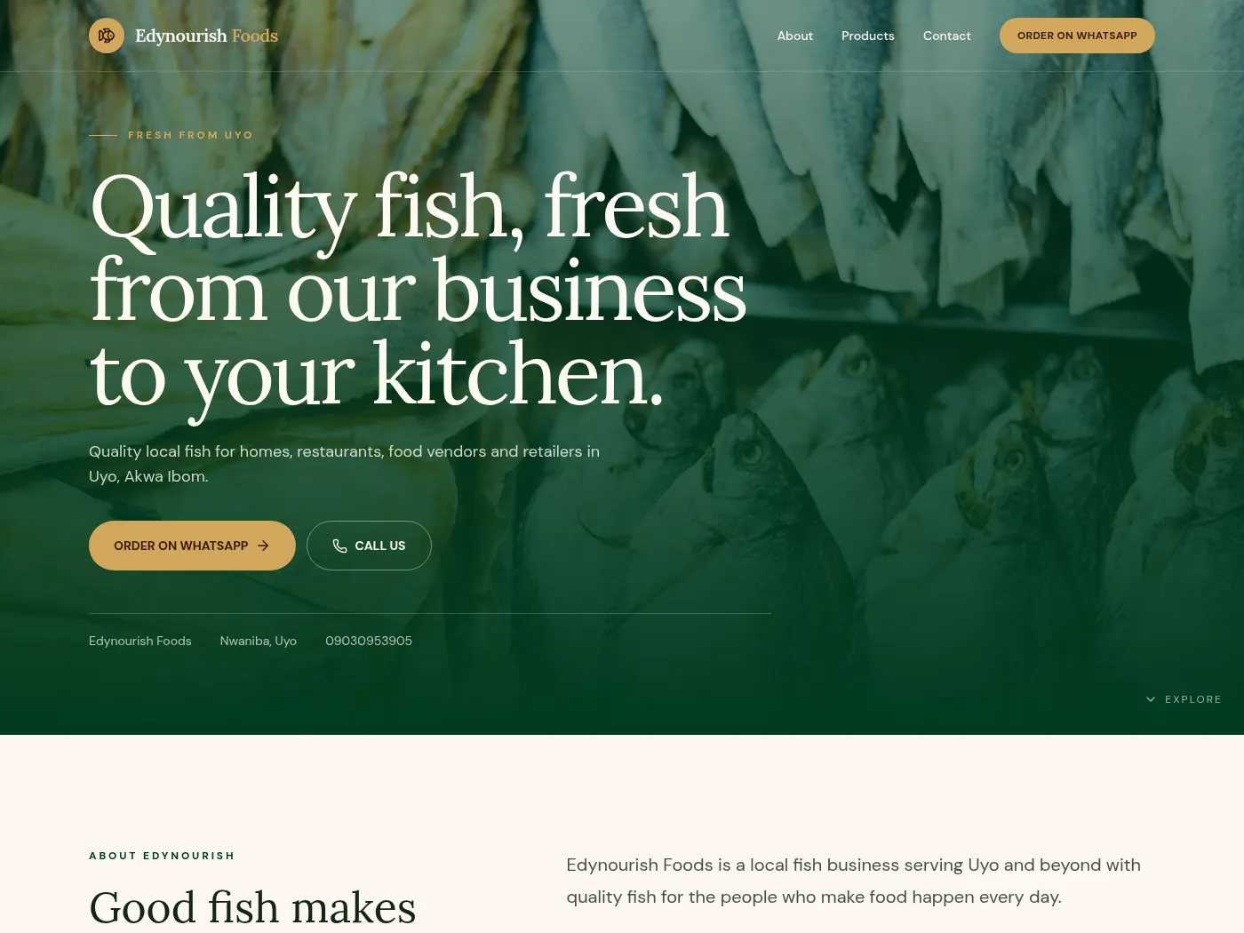 Edynourish Foods Website