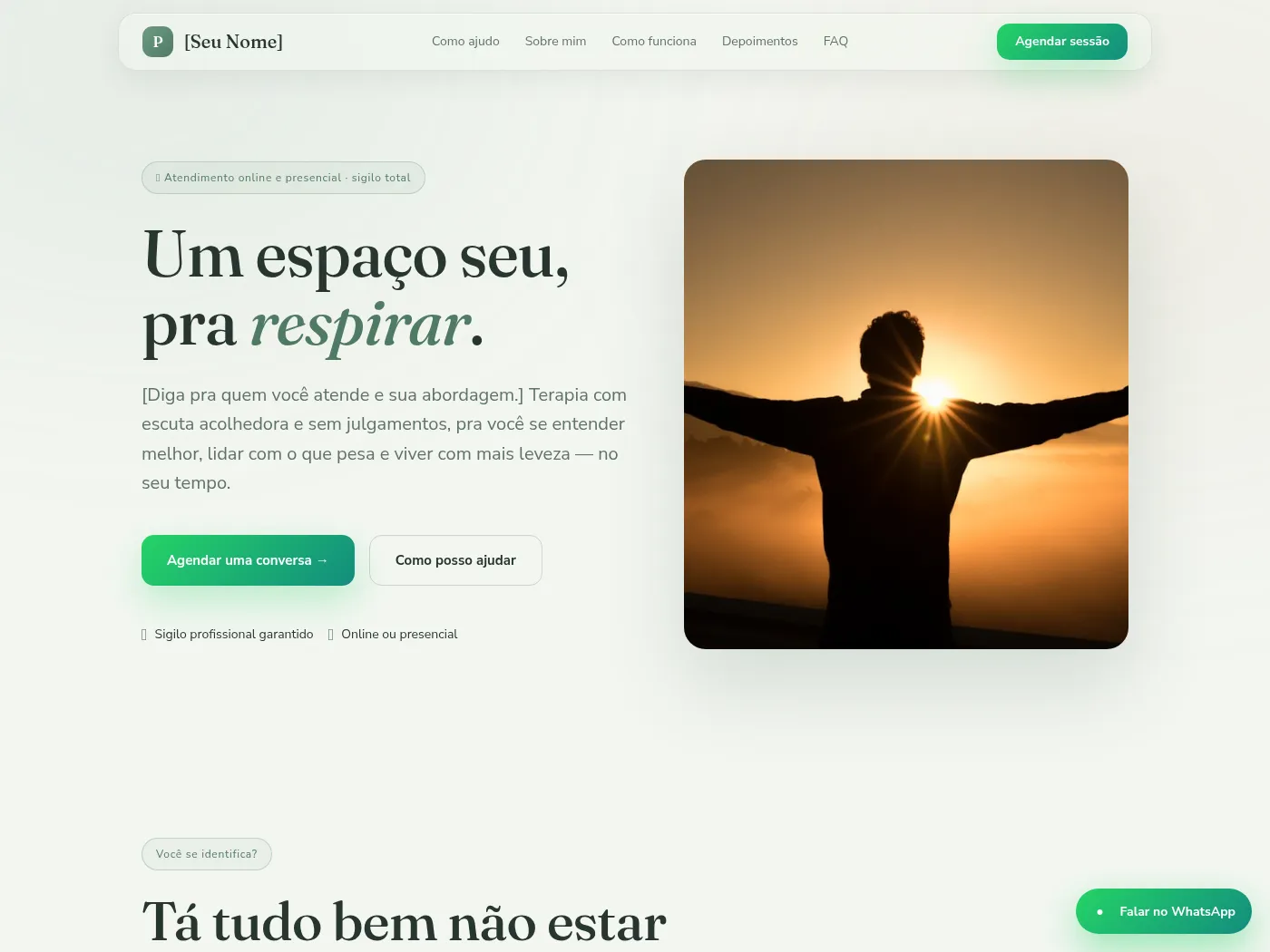 LP Psicólogo / Terapeuta — TurboSaaS