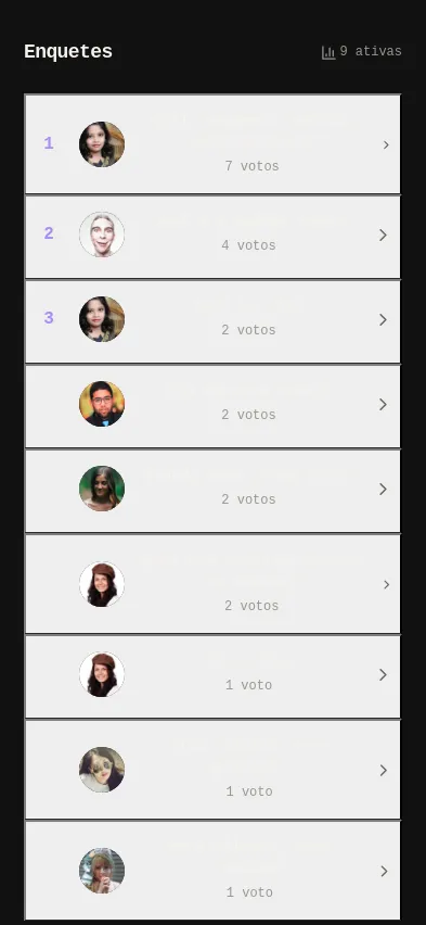 Minimal Polls Mobile