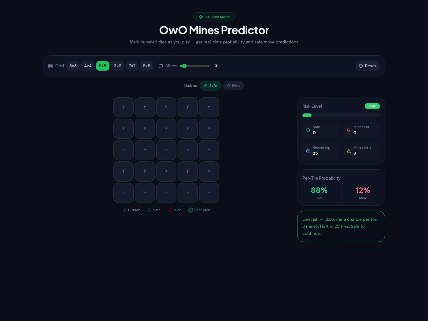 OwO Mines Predictor