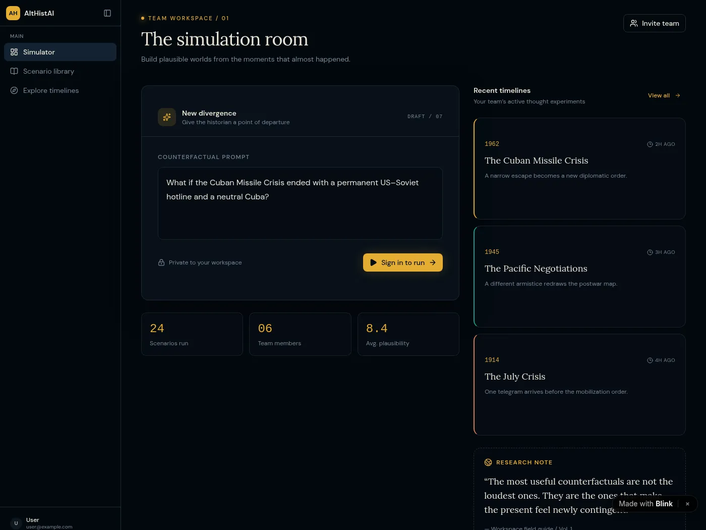 AltHistAI Simulator